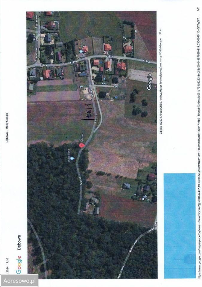 Działka Świerczyniec, ul. Dębowa, bez pośrednika - 1138 m2 - 318 640 zł